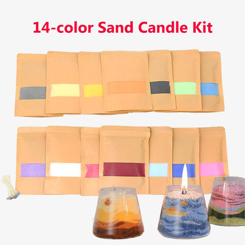 14-Color Sand Candle Making Kit, Candle Sand and Wicks – ezselects